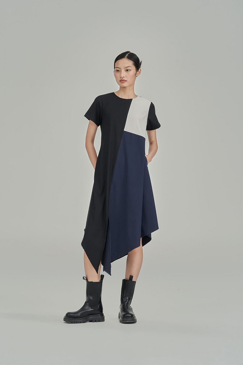 Samara Dress, Black Navy White – SABRINAGOH