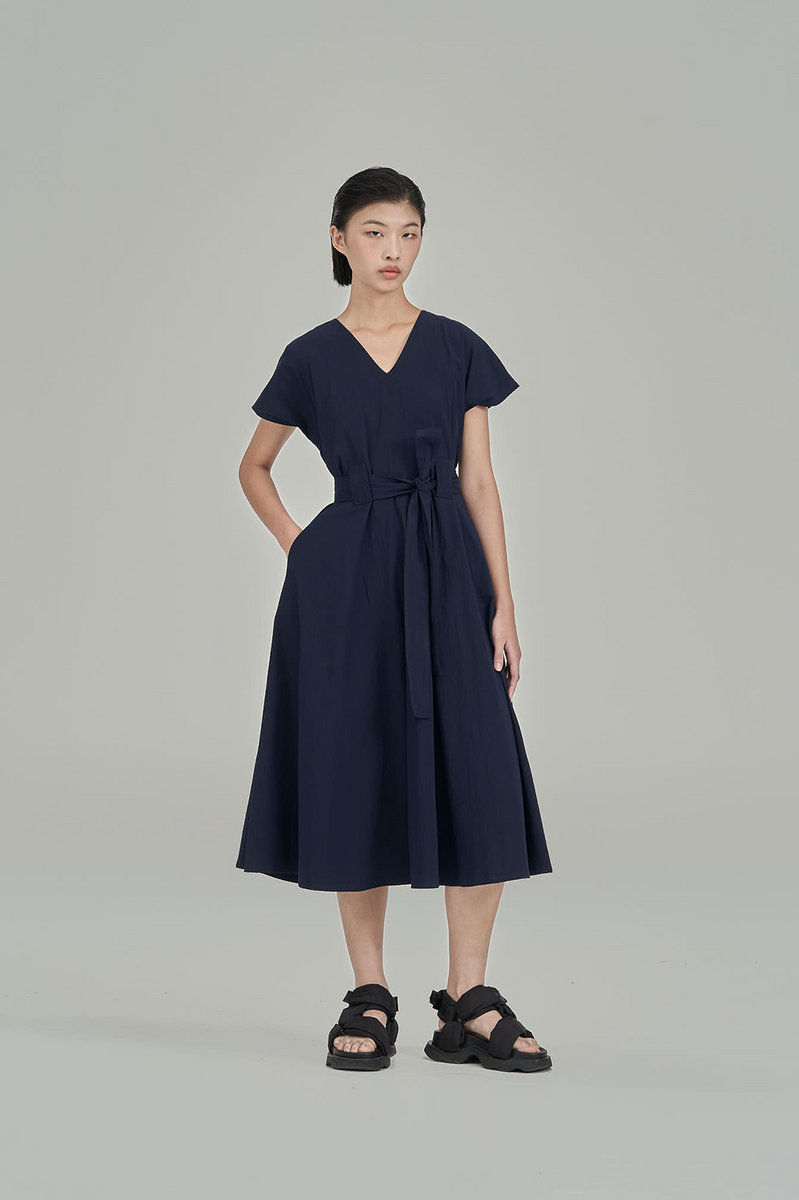 Lenora Dress, Navy – SABRINAGOH