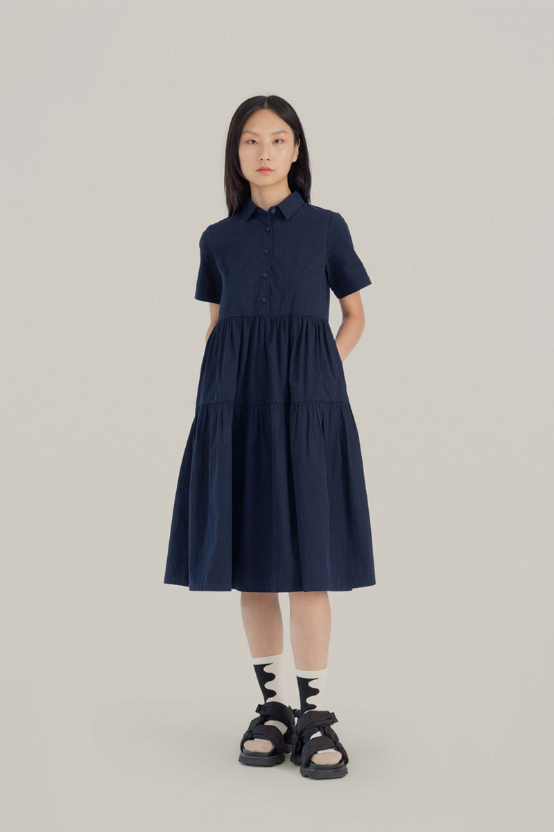 Himari Dress, Navy – SABRINAGOH